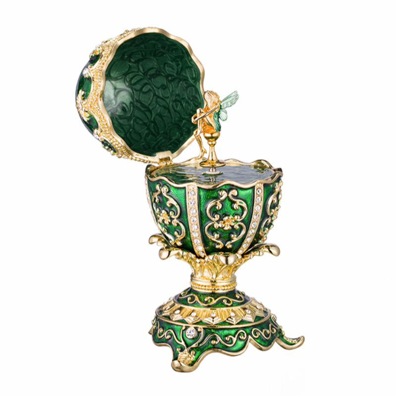 China Faberge egg Music Metal Box Mid East Jewelry Box standing eggs ...